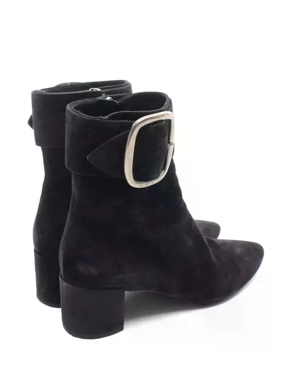 Saint Laurent 2000s Buckled Suede Ankle Boots