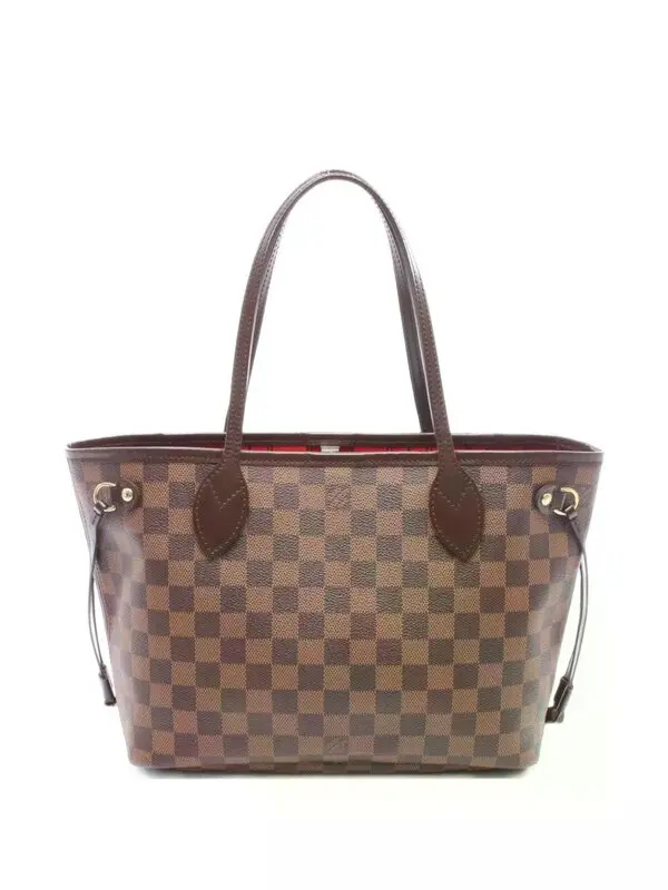LOUIS VUITTON 2008 Pm Neverfull Damier Ebene Tote Bag