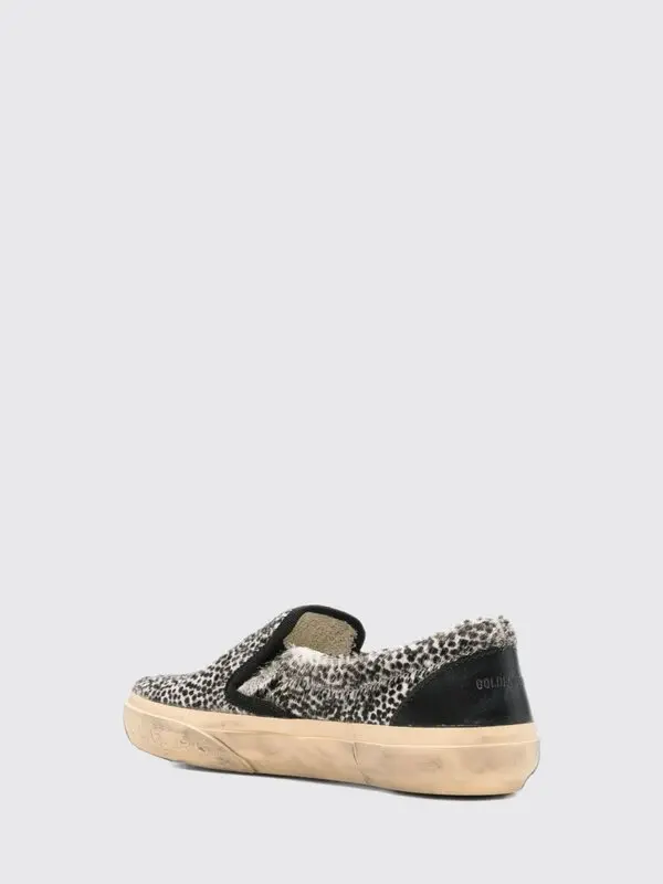 GOLDEN GOOSE Vce Penstar Animal Print And Polka Dot Pony Hair Slip-on Sneakers