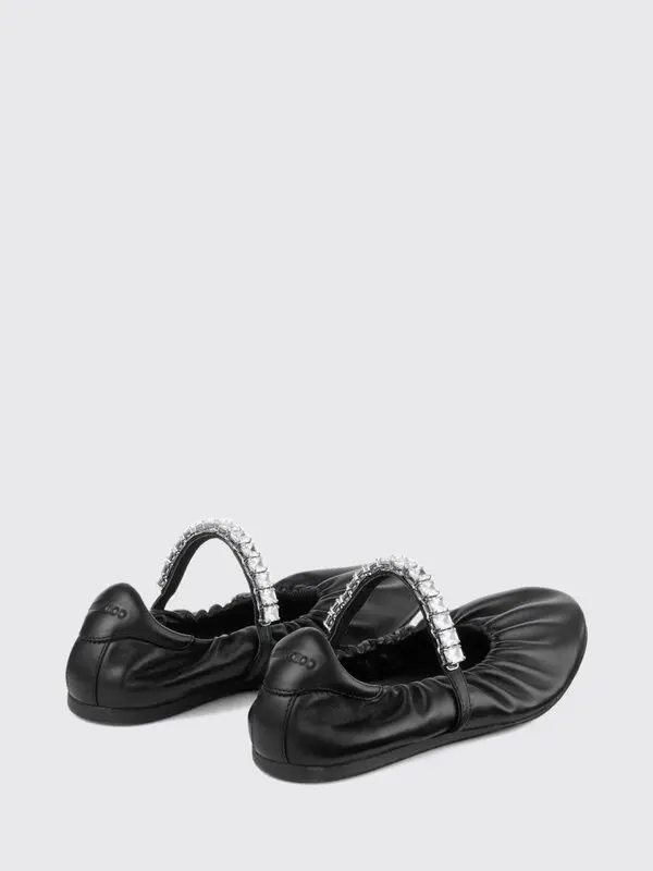 JIMMY CHOO Jade Crystal-embellished Nappa Leather Mary Jane Ballet Flats