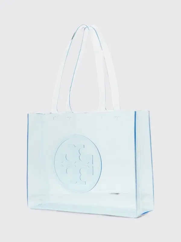 Tory Burch T Monogram Tote Bag In Transparent Pvc With Double Handles And Logo