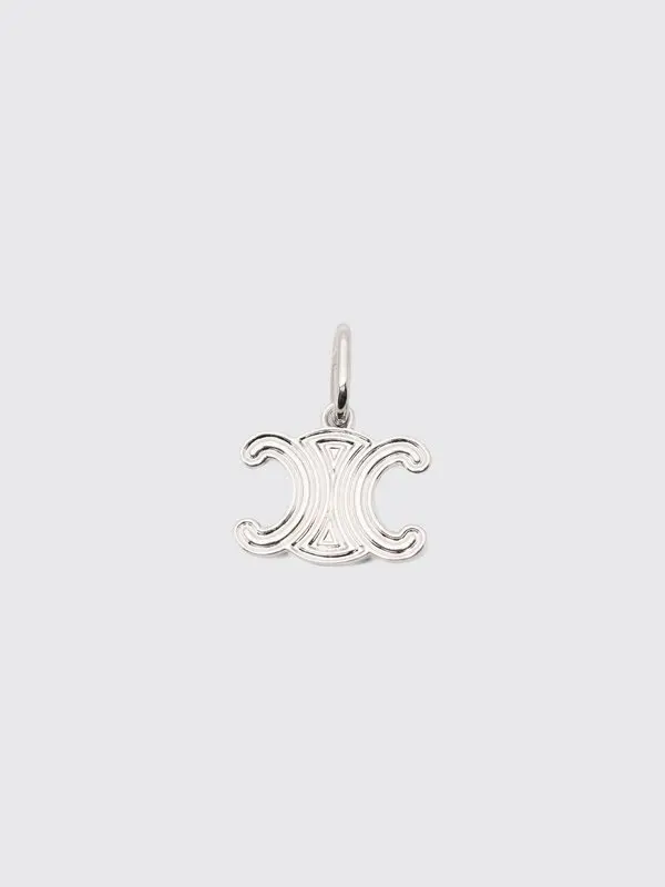 Celine Triomphe Monogram Pendant In Two-tone And Finish Brass - Silver