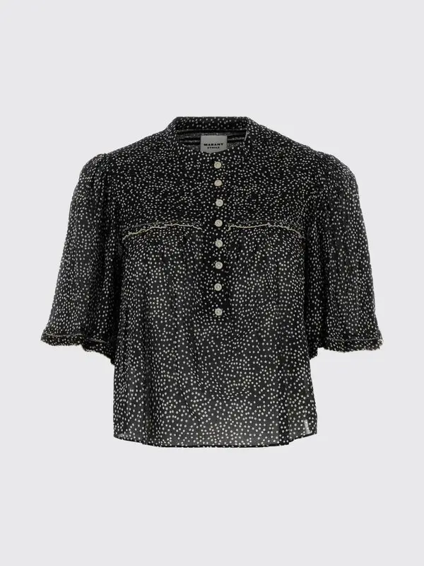 Isabel Marant Étoile Douna Polka Dot Cotton Blouse With Short Sleeves