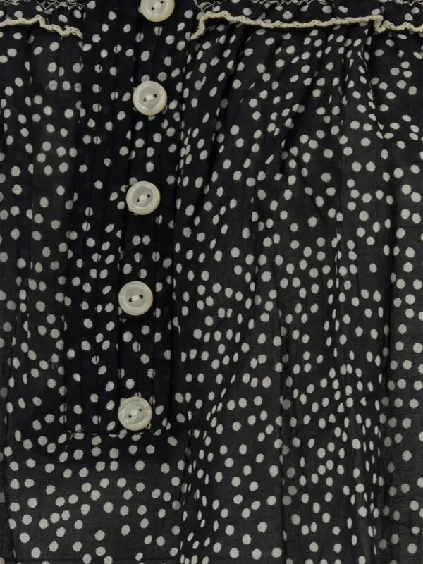 Isabel Marant Étoile Douna Polka Dot Cotton Blouse With Short Sleeves