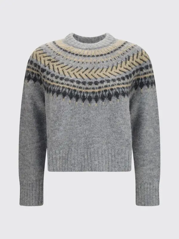 Barbour Ethnic Pattern Alpaca Blend Crewneck Sweater With Long Sleeves