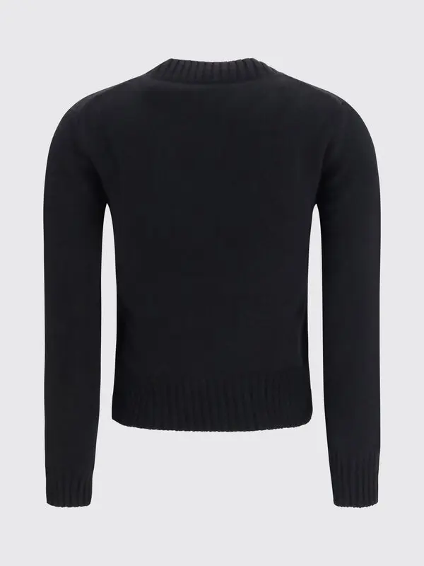 AMI Paris Wool And Cashmere Crew Neck Sweater With Ribbed Trims