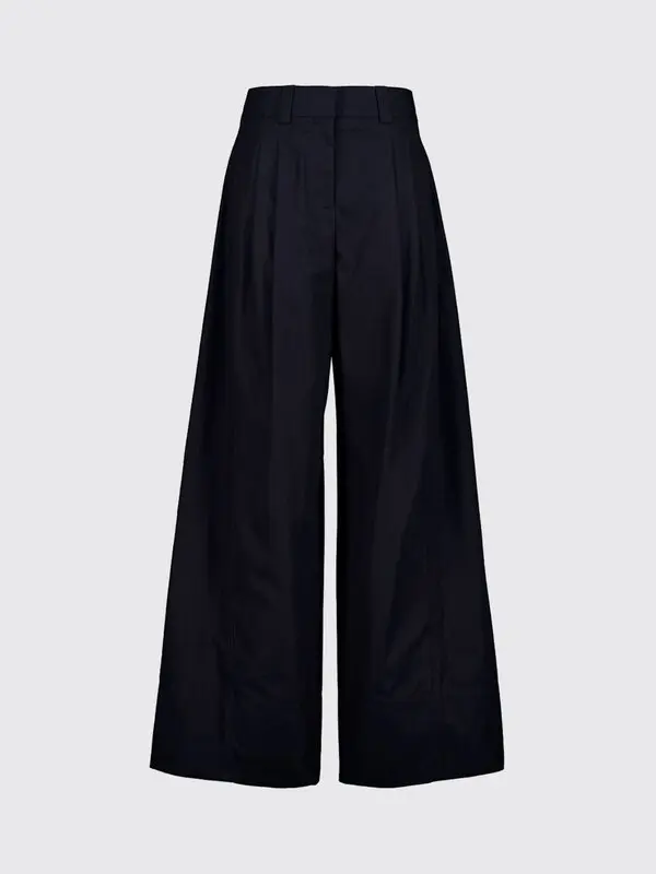 Givenchy High-waisted Wide-leg Cotton Pants With Pleats