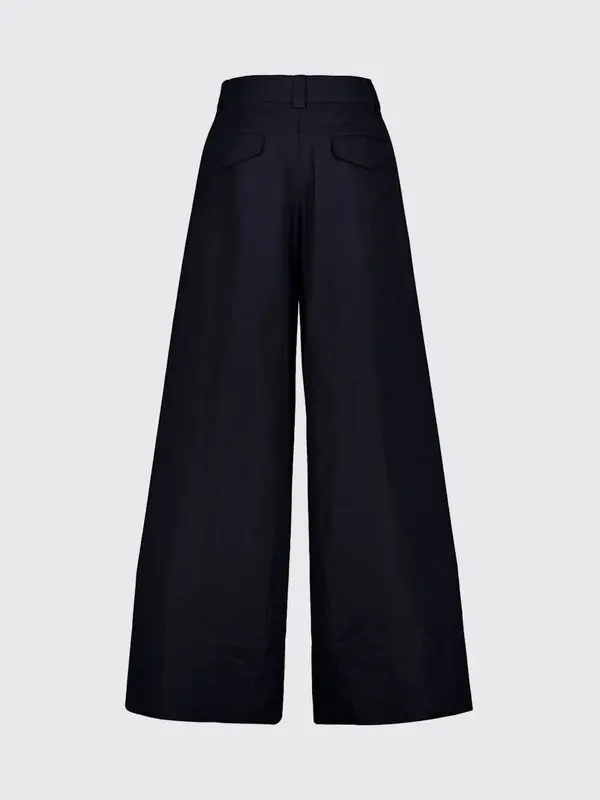 Givenchy High-waisted Wide-leg Cotton Pants With Pleats