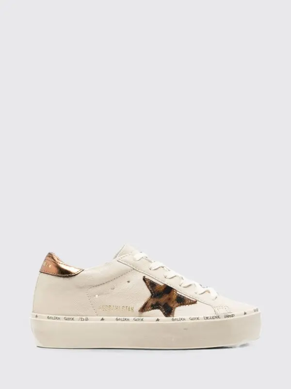 GOLDEN GOOSE Hi Star Animal Print Leather And Pony Hair Platform Sneakers