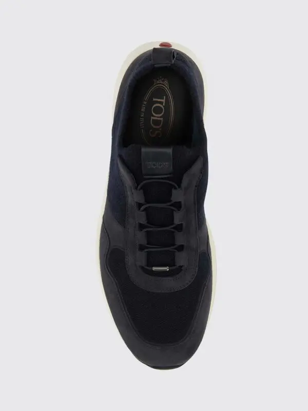 TOD'S Wool And Suede Slip-on Sneakers With Elastic Laces - Blue