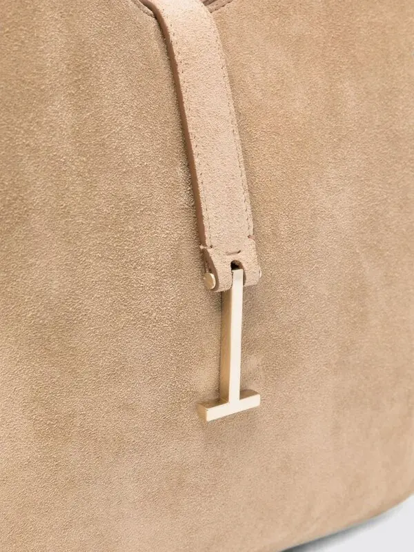 TOM FORD Large Suede Shoulder Bag With An Adjustable Handle And Logo