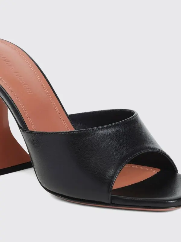 Amina Muaddi Lupita Leather Mules With A Signature Spool Heel