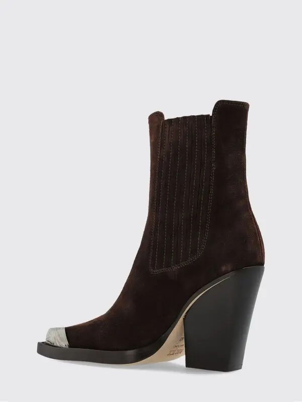 Paris Texas Dallas Suede Western Ankle Boots With Metal Toe Cap And High Heel