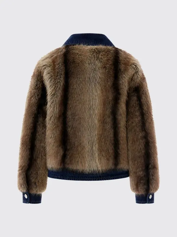 Liu Jo Cropped Faux Fur Bomber Jacket With Classic Collar