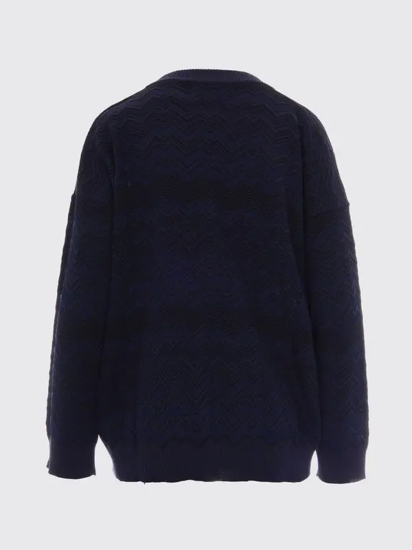 Missoni Relaxed Fit Zig-zag Wool Blend V-neck Sweater