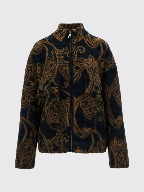 Liu Jo Paisley Print Wool Blend Bomber Jacket With Relaxed Fit
