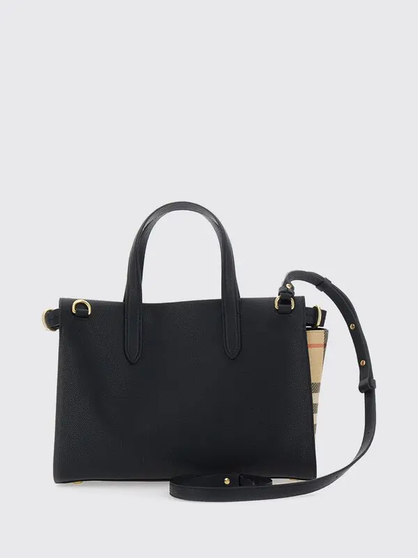 Burberry Small Cotswolds Calfskin Leather Tote Bag With Ekd Logo