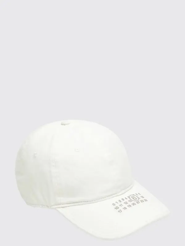 MAISON MARGIELA Cotton Baseball Cap With Numeric Logo - Ivory