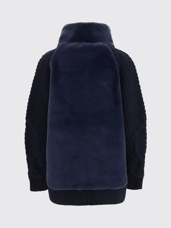 Herno Merino Wool Cardigan With Faux Fur Collar
