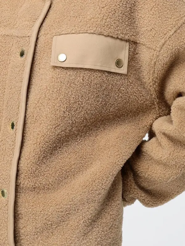 Barbour Relaxed Fit Fleece Jacket In Recycled Polyester With High Neck - Beige