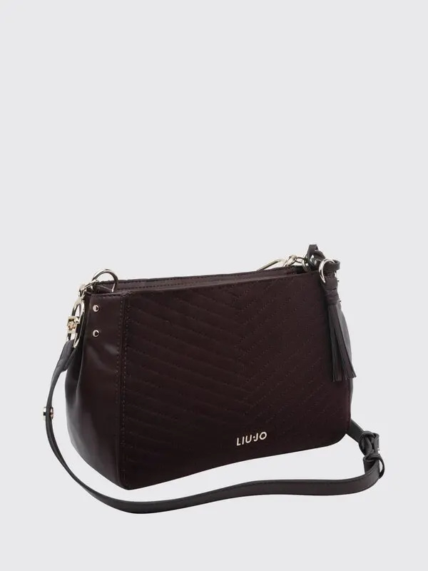 Liu Jo Suede-effect Faux Leather Crossbody Bag With Chevron Pattern - Red