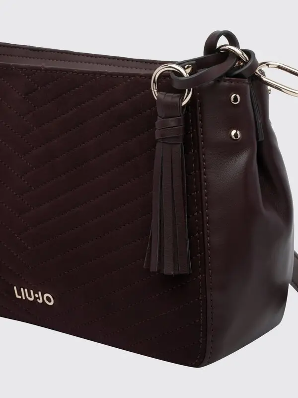 Liu Jo Suede-effect Faux Leather Crossbody Bag With Chevron Pattern - Red