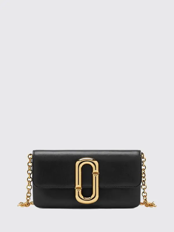 Marc Jacobs Scene Smooth Calfskin Leather Wallet On Chain - Black