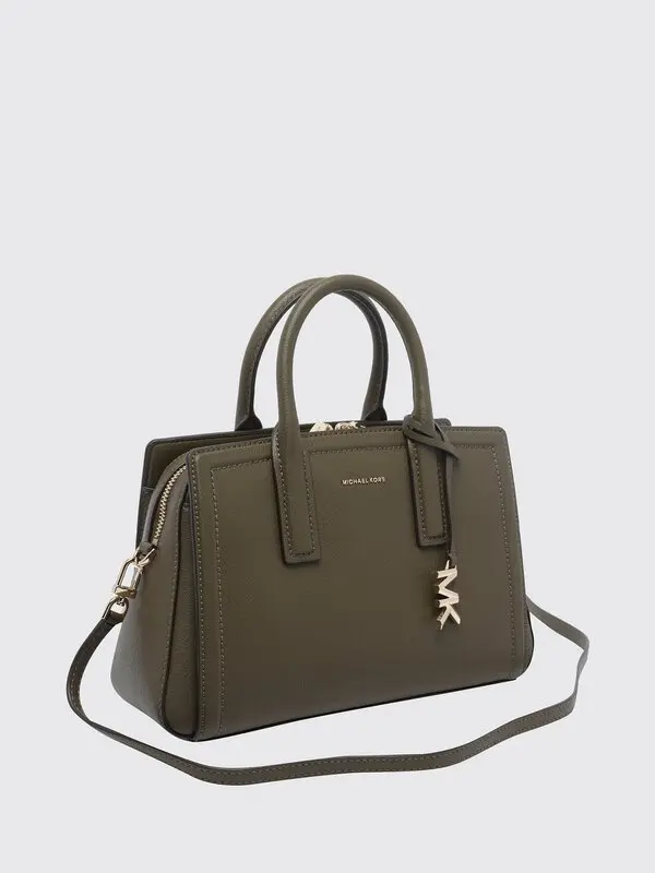 Michael Kors Laila Calf Leather Handbag With Double Handle And Charm