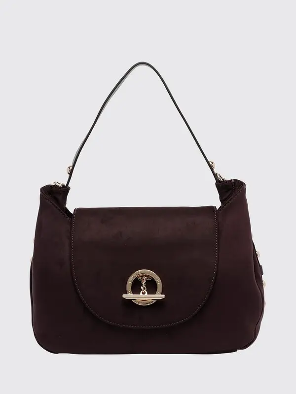 Liu Jo Suede-effect Synthetic Leather Shoulder Bag With Flap And Impressed Logo - Violet