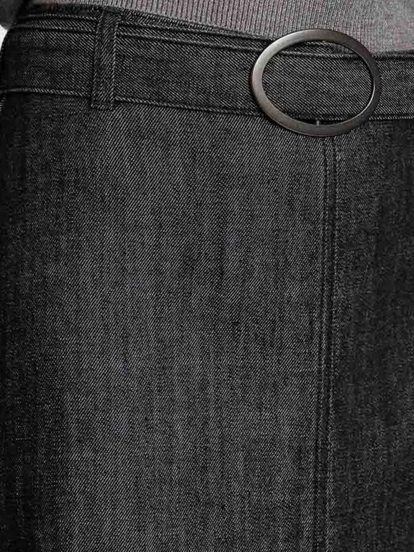 TWINSET High-waisted Denim Long Pencil Skirt With Slit
