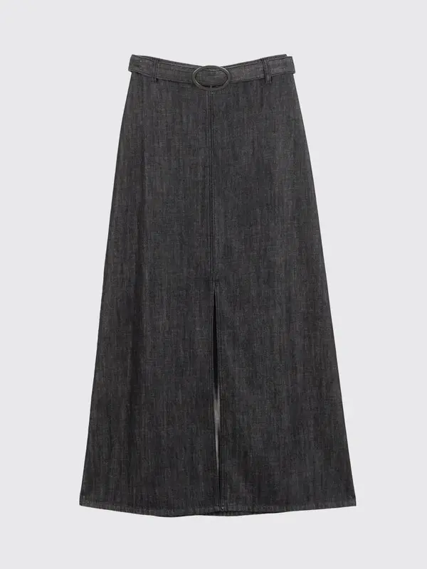 TWINSET High-waisted Denim Long Pencil Skirt With Slit