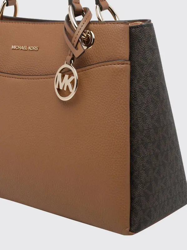Michael Kors May Monogram Canvas And Leather Handbag With Removable Strap