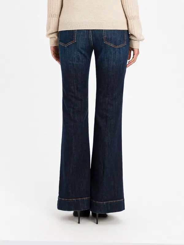 TWINSET High-waisted Flared Jeans In Stretch Cotton