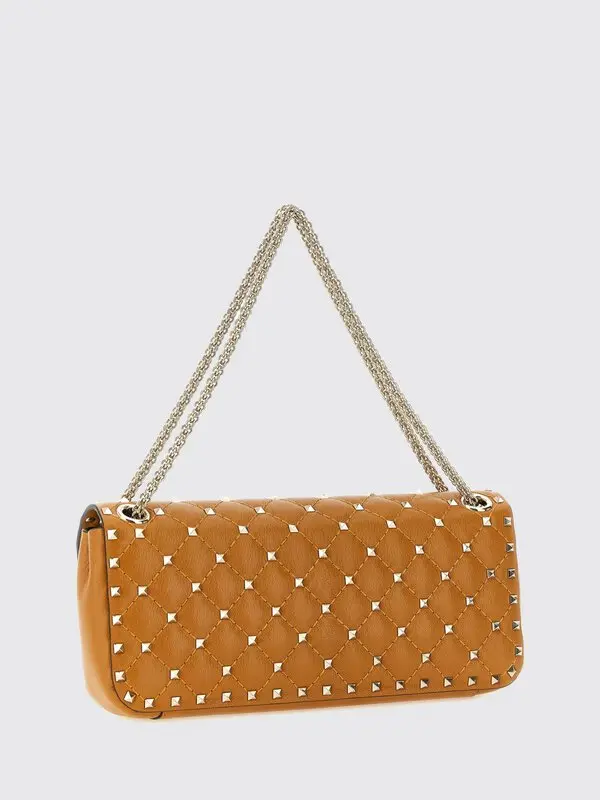 Valentino Garavani Rockstud Spike Quilted Leather Shoulder Bag With Studs - Orange