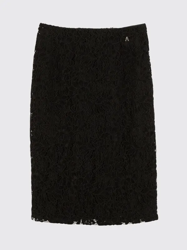 TWINSET High-waisted Lace Pencil Mini Skirt With Back Slit
