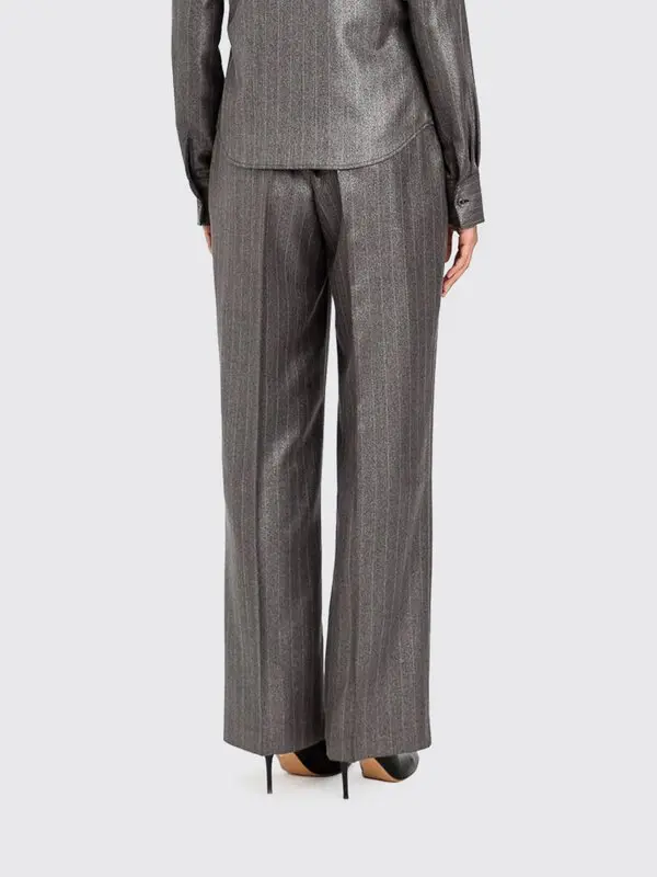TWINSET Pleated Pinstripe Wide-leg Trousers With A Tailored Cut