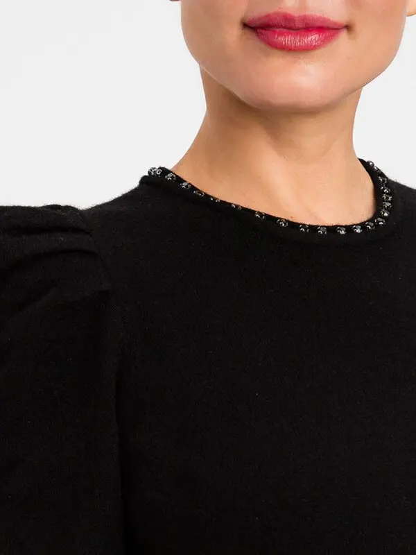 TWINSET Wool Blend Sweater With Puff Sleeves And Studs