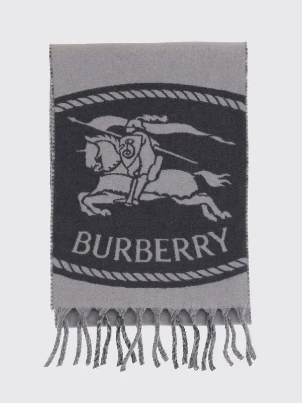 Burberry Reversible Check Cashmere Scarf With Fringed Edges