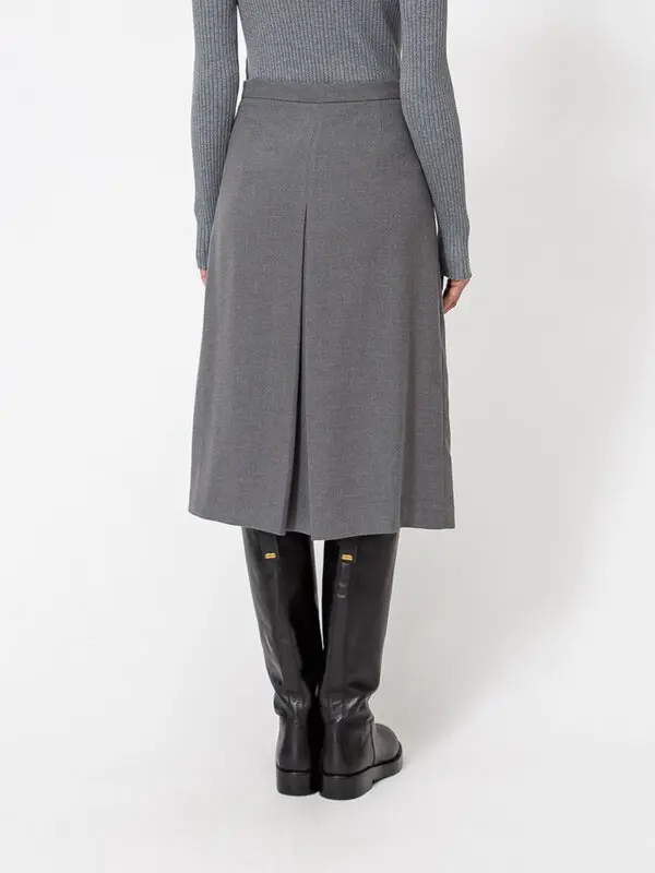 TWINSET High-waisted Pleated Midi Skirt In Viscose Blend