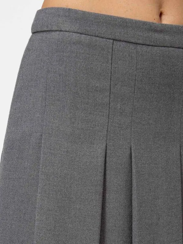 TWINSET High-waisted Pleated Midi Skirt In Viscose Blend