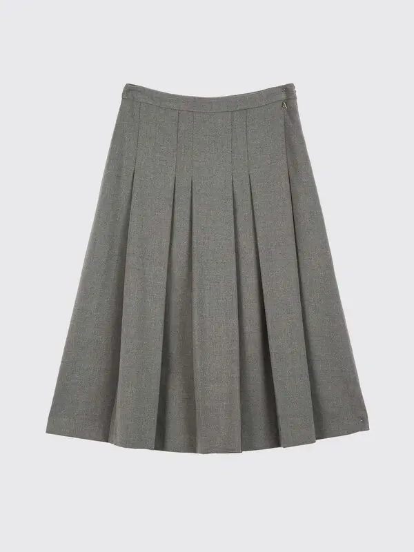 TWINSET High-waisted Pleated Midi Skirt In Viscose Blend