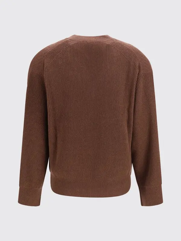 Brunello Cucinelli V-neck Cashmere Blend Sweater With Dropped Shoulders