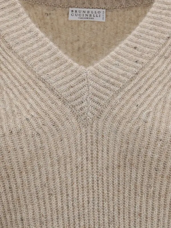 Brunello Cucinelli V-neck Cashmere Blend Sweater