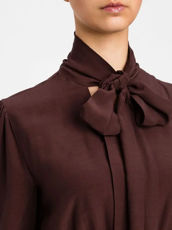 TWINSET A-line Long Dress In Viscose With Scarf Neck