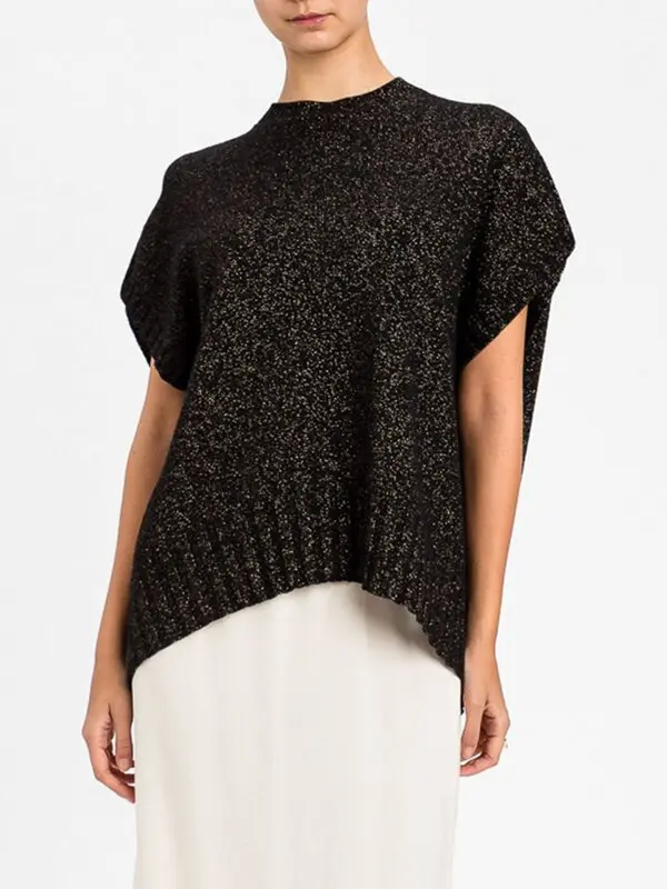 TWINSET Short-sleeved Sweater In Wool And Cashmere Blend With Lurex