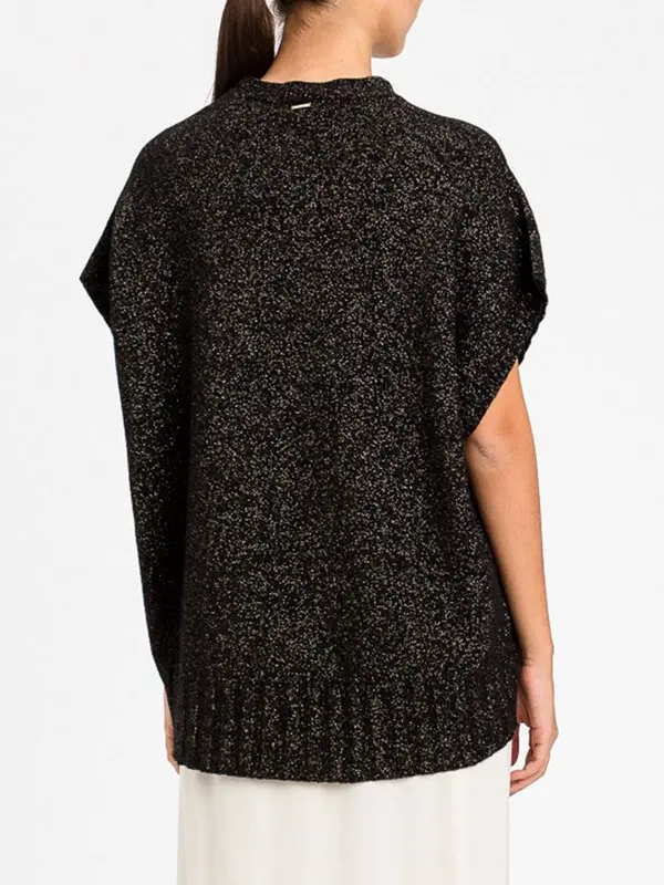 TWINSET Short-sleeved Sweater In Wool And Cashmere Blend With Lurex