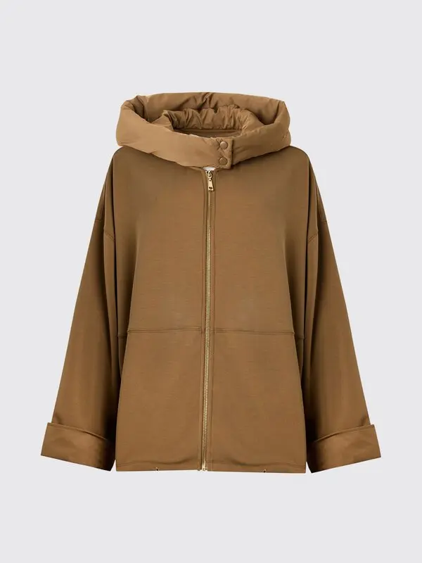 TWINSET Oversized Jersey Hoodie With Zip And Dropped Shoulders
