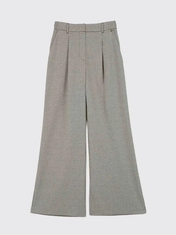 TWINSET Houndstooth Wide Leg Tailored Trousers