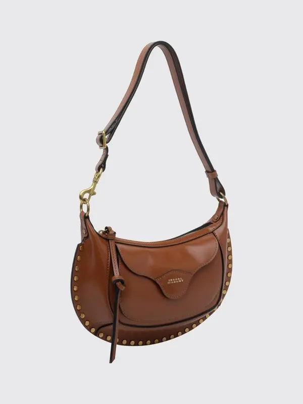 Isabel Marant Étoile Oskan Moon Smooth Leather Crossbody Bag With Studs - Brown