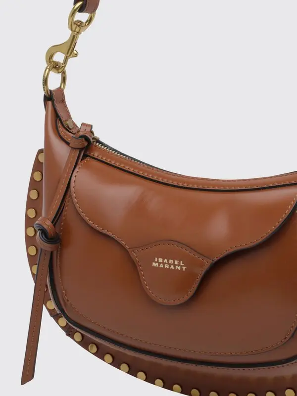 Isabel Marant Étoile Oskan Moon Smooth Leather Crossbody Bag With Studs - Brown